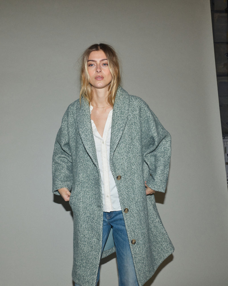 Adelaide Herringbone Coat Tannin – The Shoe Gallery