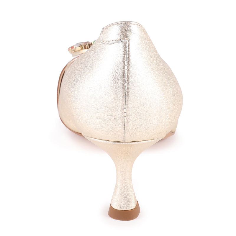 Amy Gold Leather Court Shoe – The Shoe Gallery